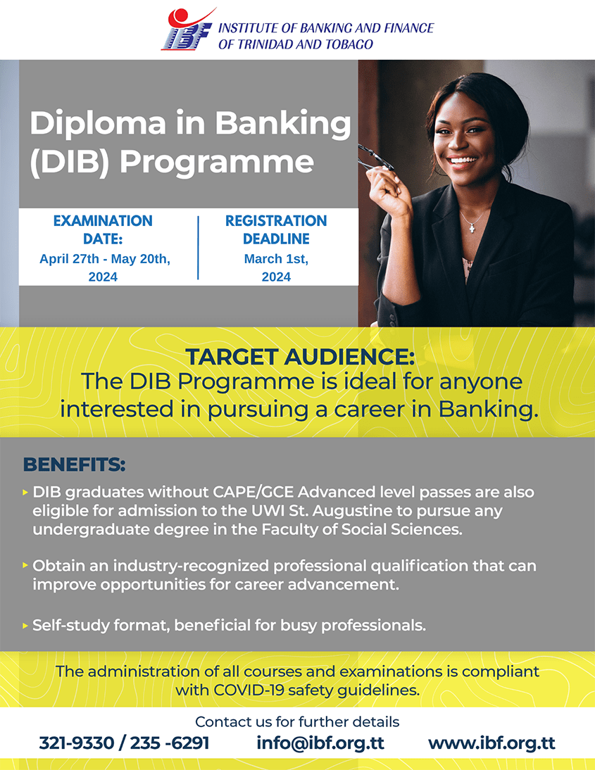 DIB April Intake – The Institute of Banking and Finance of Trinidad and ...